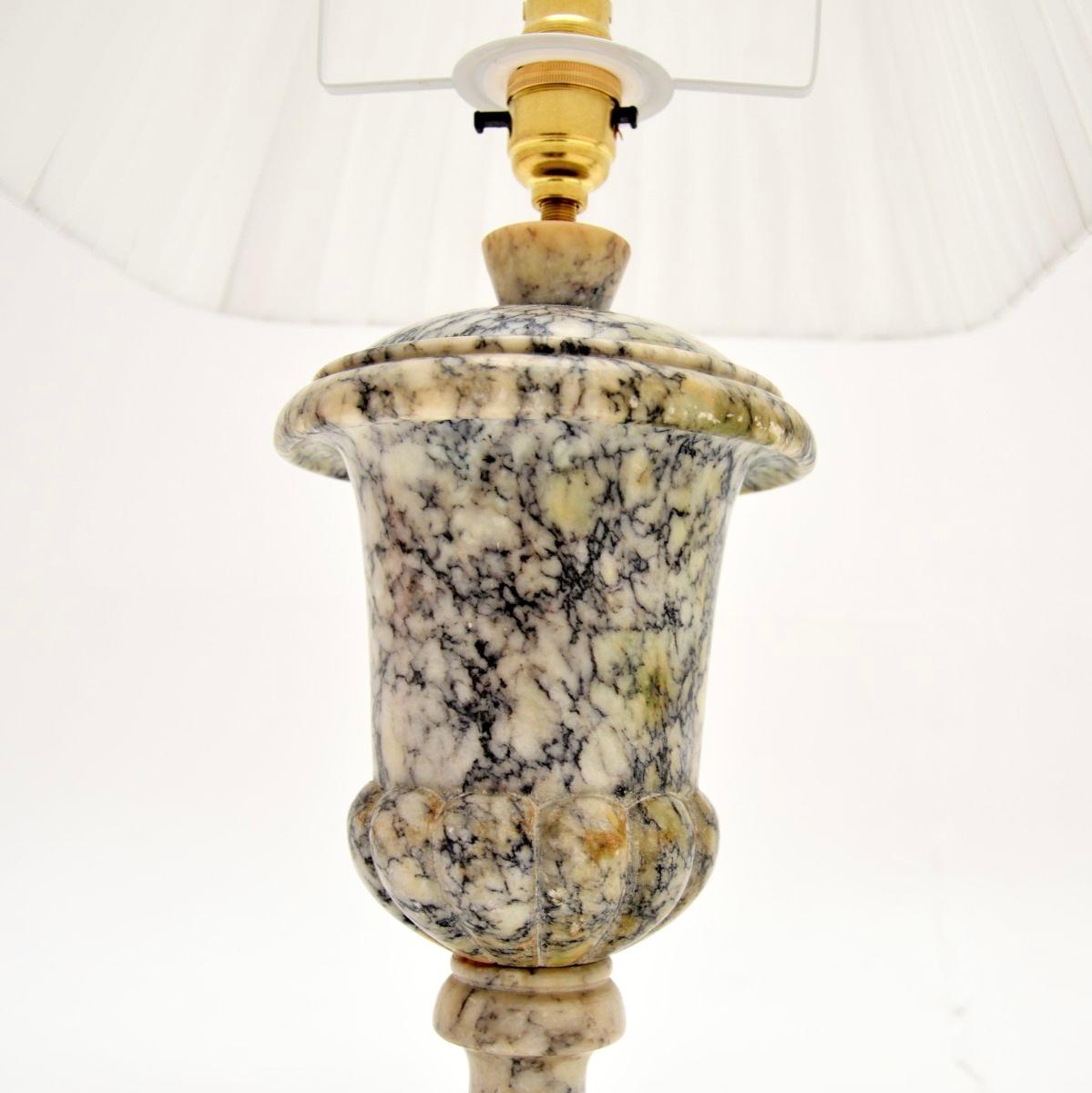 Pair of Antique Marble Table Lamps For Sale at 1stDibs