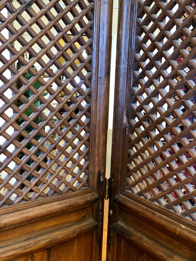 Pair of Antique Massive Tall Rustic Doors Wall Panels Room Dividers ...