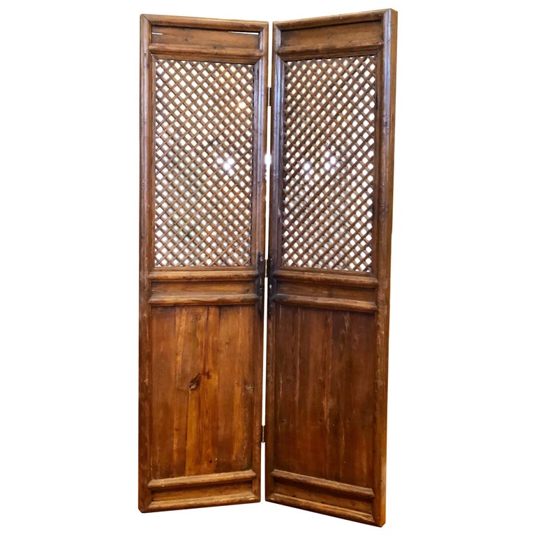 Pair of Antique Massive Tall Rustic Doors Wall Panels Room Dividers ...