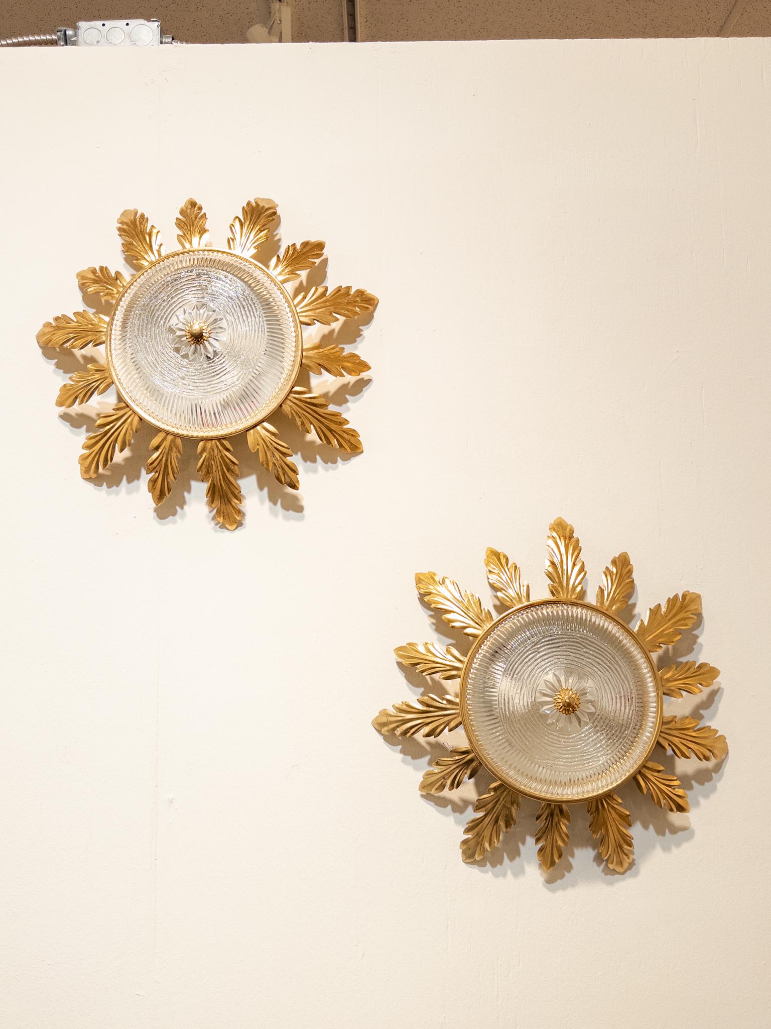 Pair of Antique Mid-Century Modern Wall Sconces or Ceiling Lights For ...