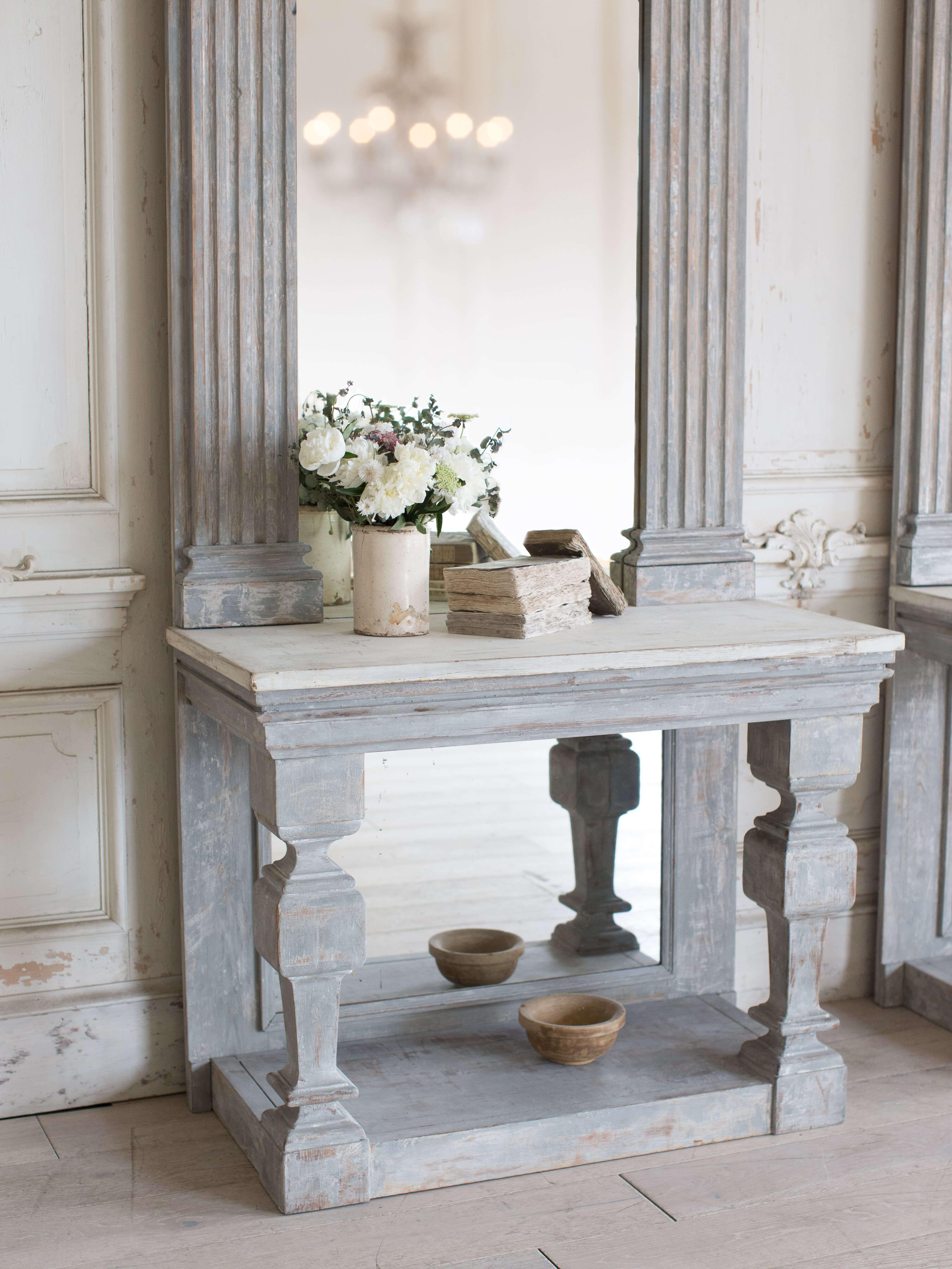 Pair of Antique Mirrored Consoles For Sale at 1stDibs