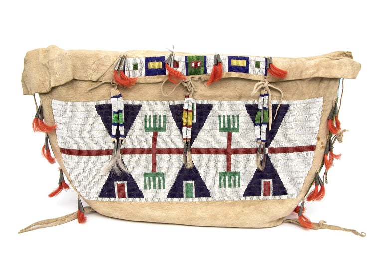 Pair of Antique Native American Beaded Possible Bags 'Tepee Bags ...