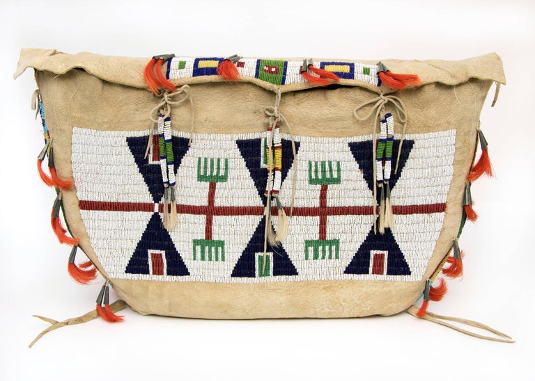 Pair of Antique Native American Beaded Possible Bags 'Tepee Bags ...