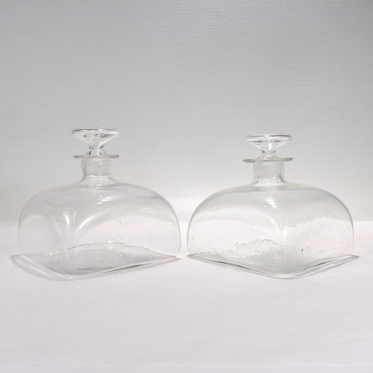Pair of Antique Nautical or Maritime Blown Glass Ship Decanters For ...