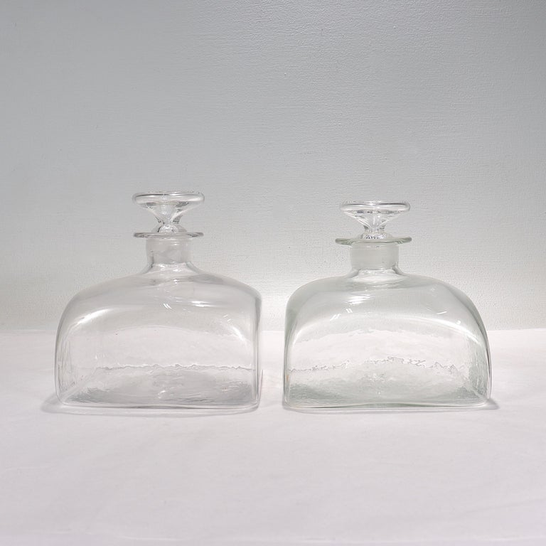 Pair of Antique Nautical or Maritime Blown Glass Ship Decanters For ...