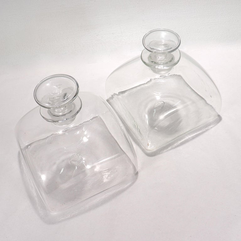 Pair of Antique Nautical or Maritime Blown Glass Ship Decanters For ...
