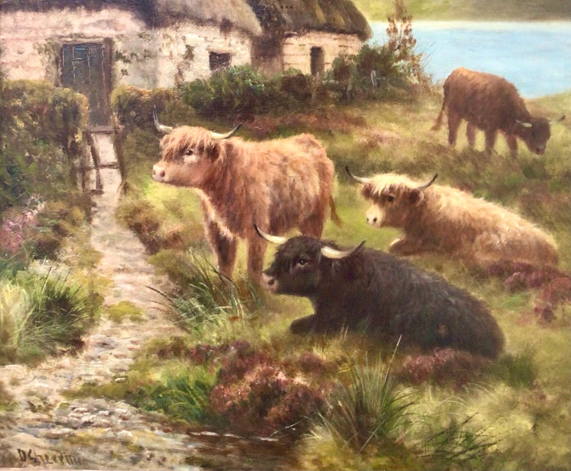 Pair of Antique Oil Paintings by Daniel Sherrin For Sale at 1stDibs