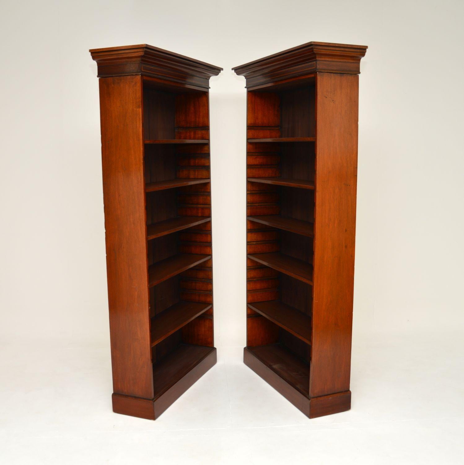 Pair of Antique Open Bookcases For Sale at 1stDibs
