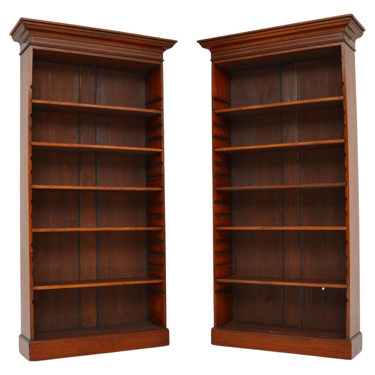 Pair of Antique Open Bookcases For Sale at 1stDibs