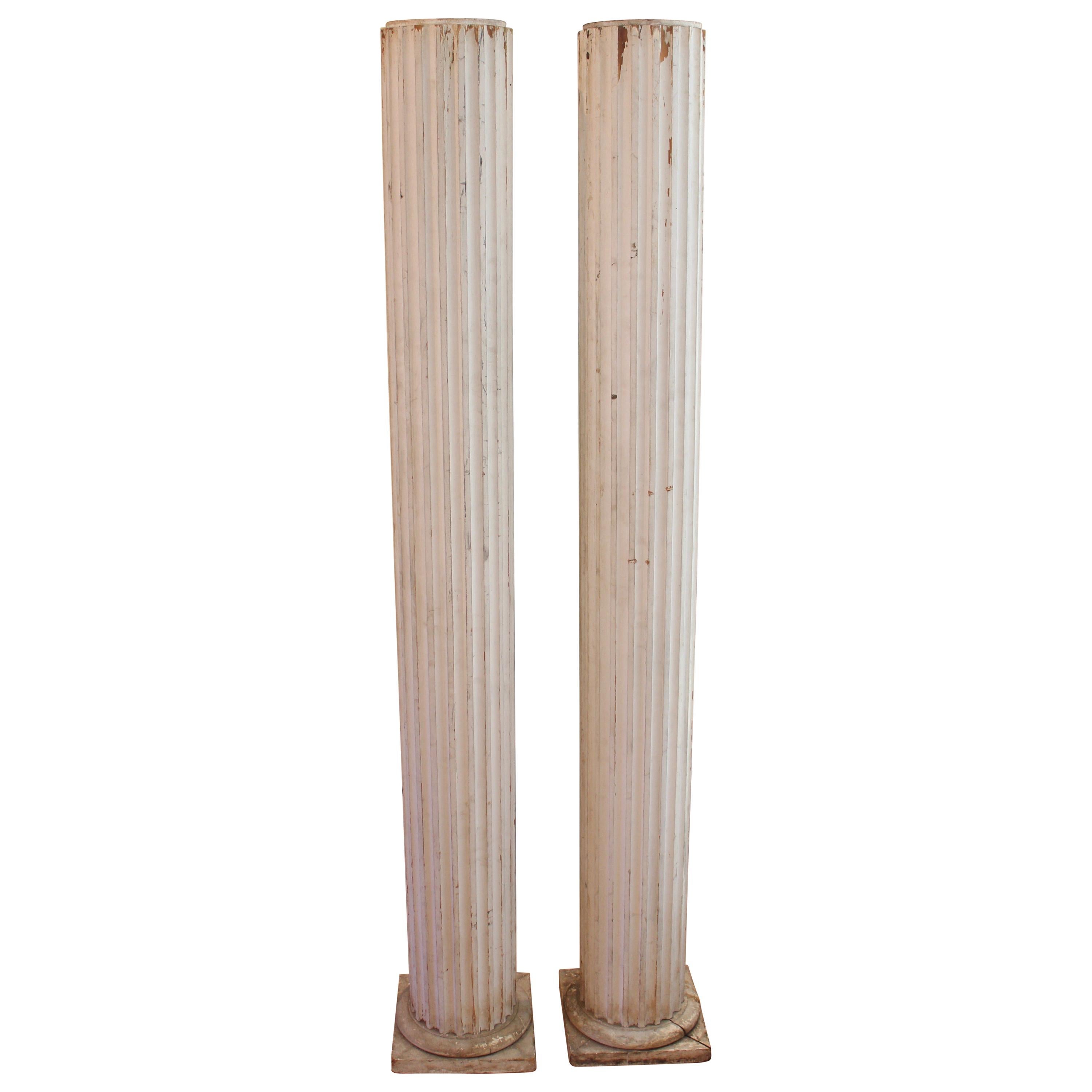 Pair of Palm Tree Columns in the Manner of Serge Roche For Sale at 1stDibs