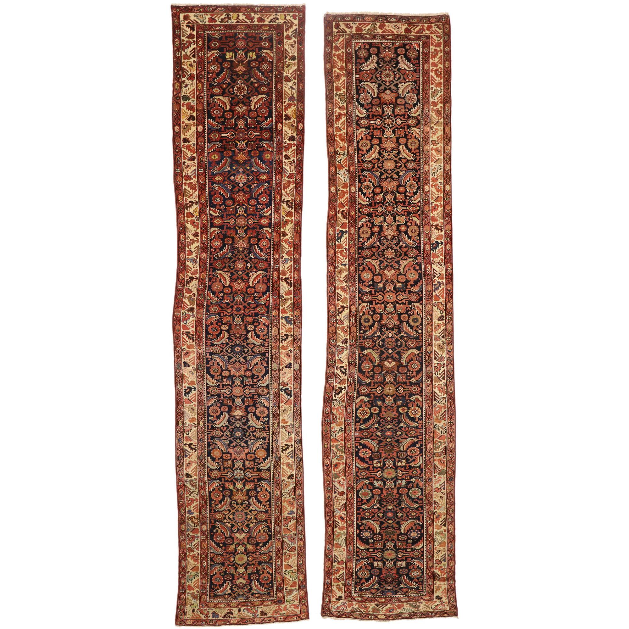 Antique Persian Malayer Extra-Long Hallway Runner with Arts and Crafts ...
