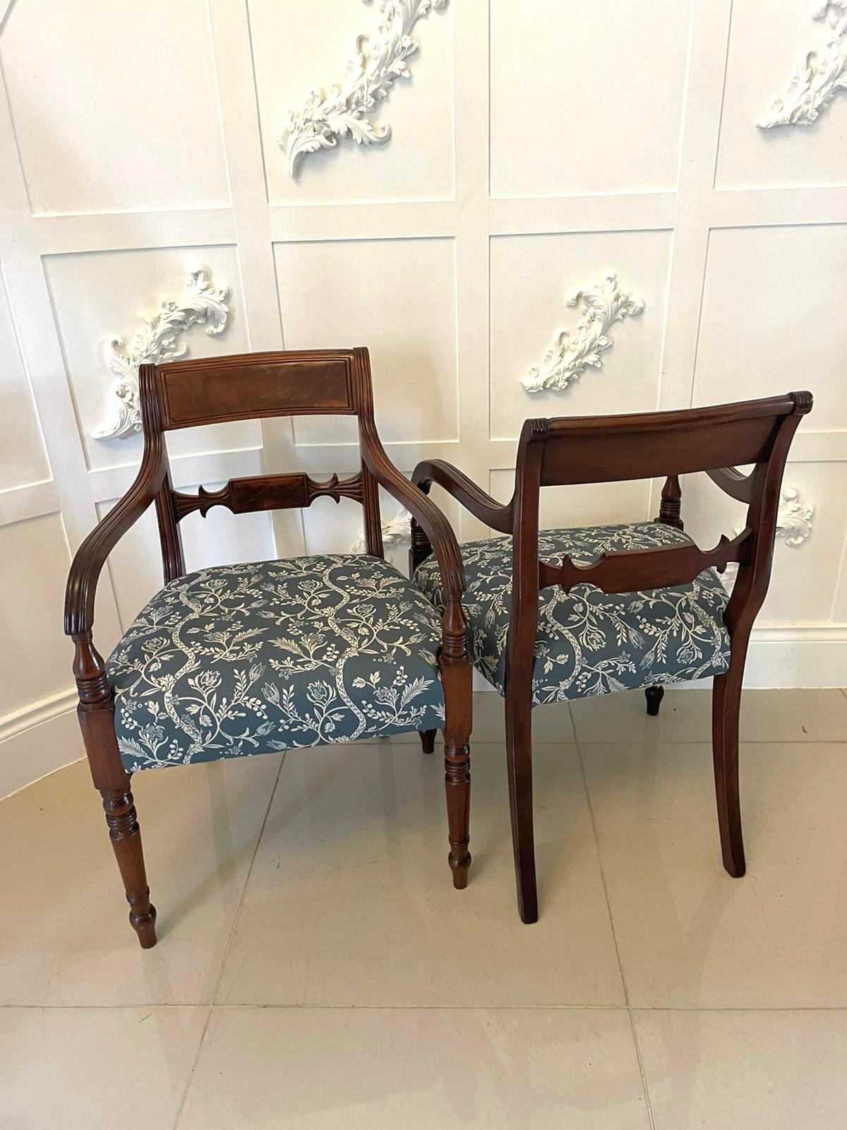 Pair of Antique Regency Quality Mahogany Desk Chairs at 1stDibs