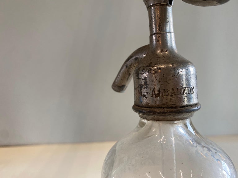 Pair of Antique Seltzer Soda Syphon Bottles, Blue Glass, Siphon Small ...