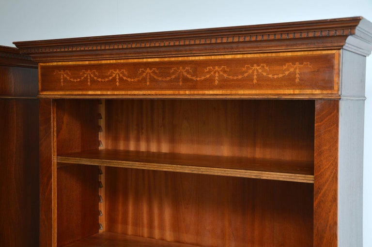 Pair of Antique Sheraton Style Open Bookcases at 1stDibs