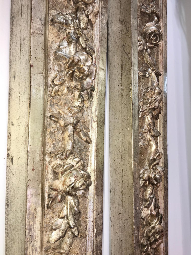 Pair of Antique Silver Giltwood Regency Style Pilasters For Sale at 1stDibs