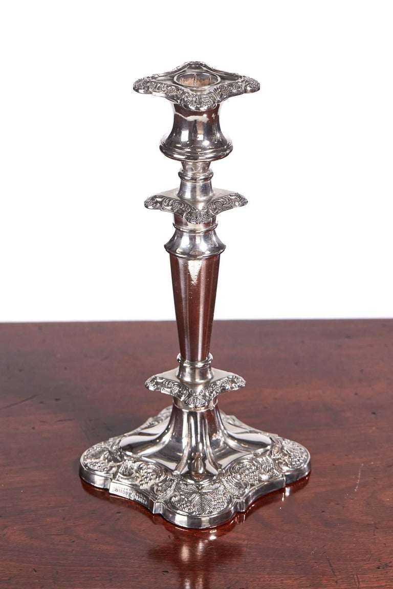 Pair of Antique Silver Plated Five-Branch Candelabras at 1stDibs