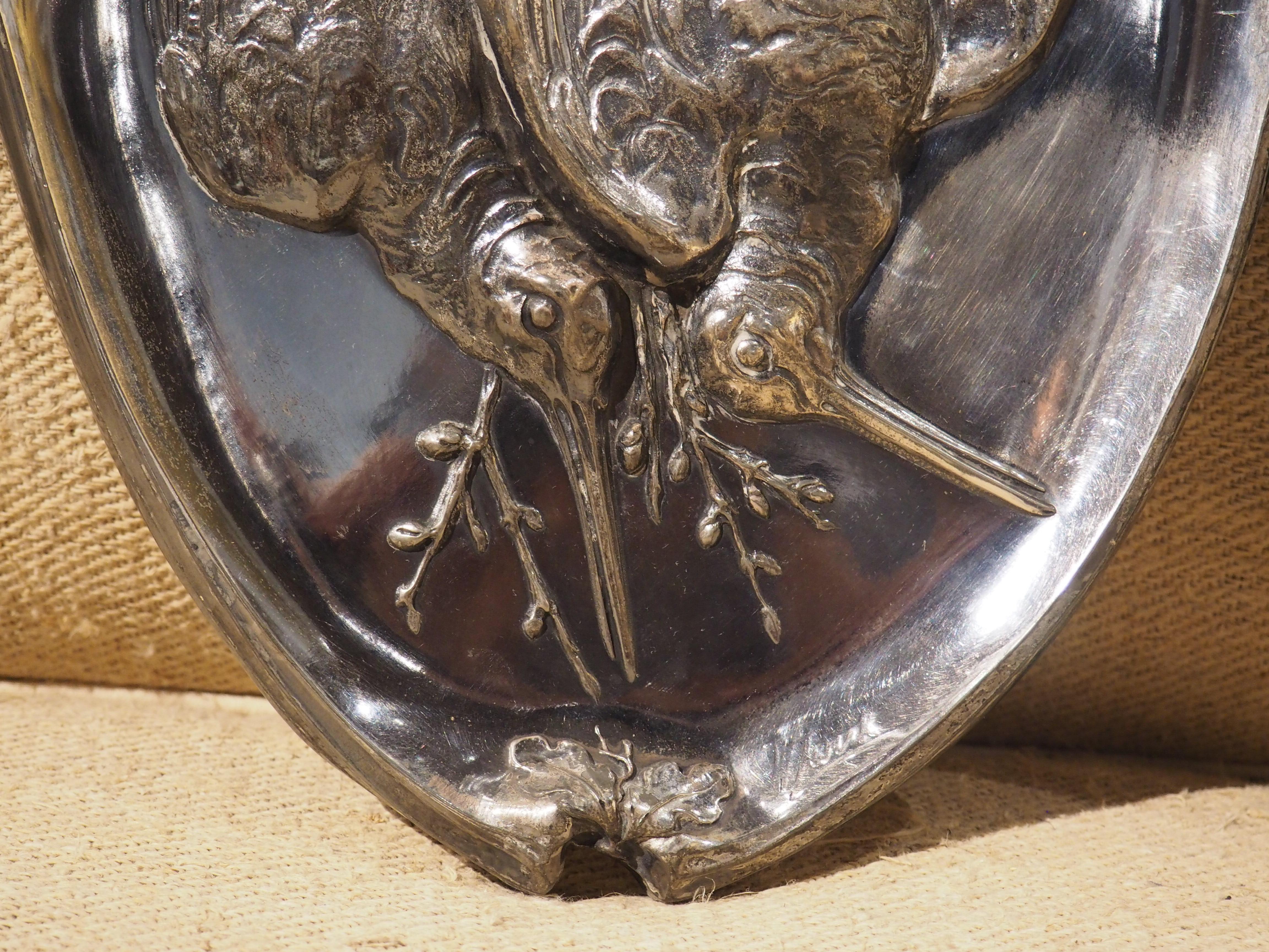 Pair of Antique Silvered Metal Hunt Plaques from France, Circa 1900 For ...