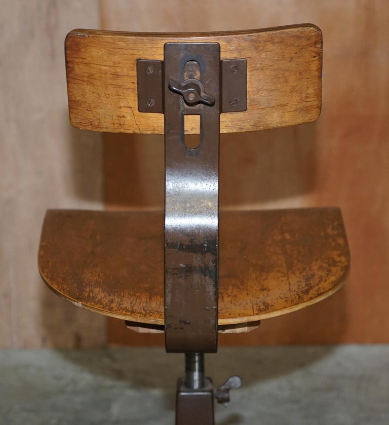 Pair of Antique Singer Sewing Machine Work Chairs Height Adjustable Bar ...