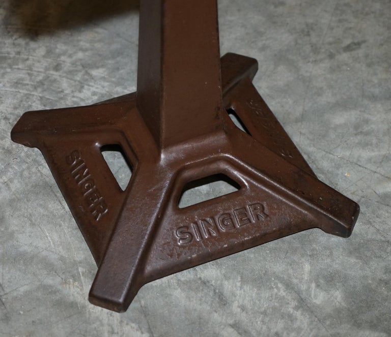 Pair of Antique Singer Sewing Machine Work Chairs Height Adjustable Bar ...