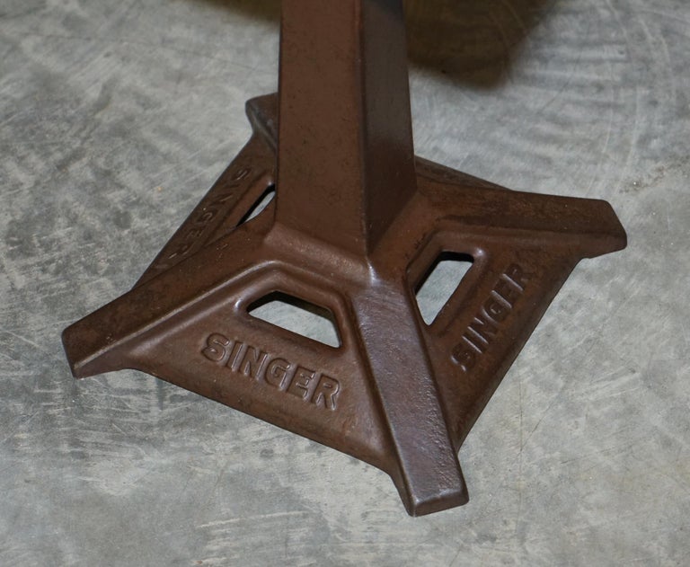 Pair of Antique Singer Sewing Machine Work Chairs Height Adjustable Bar ...