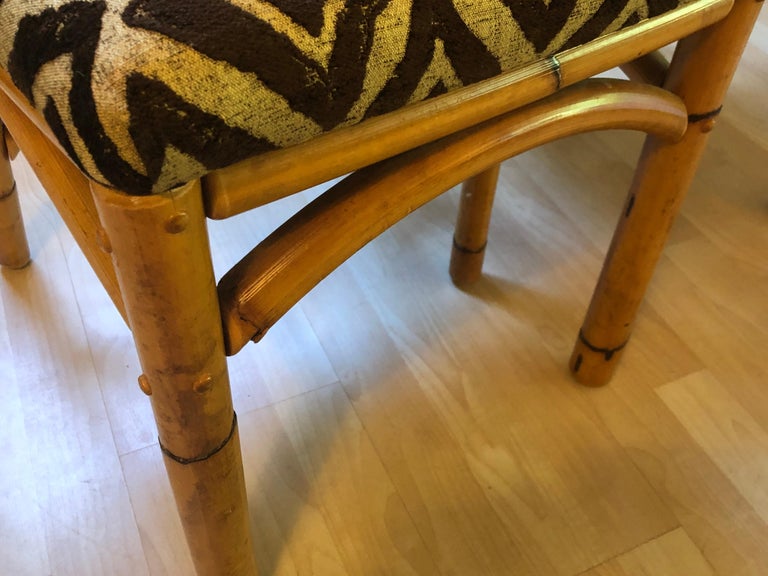 Pair of antique south seas bamboo chairs with polynesian hawaiian ...