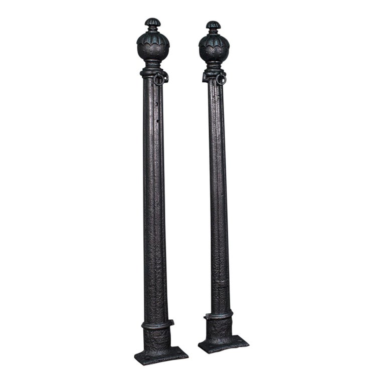 Pair of, Antique Stable Yard Hitching Posts, Equestrian, Architectural ...