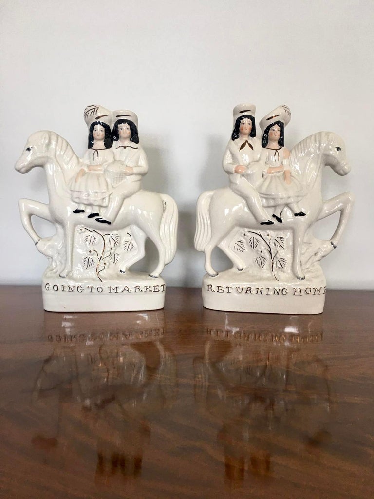 Pair of Antique Staffordshire Flat Back Figures at 1stDibs