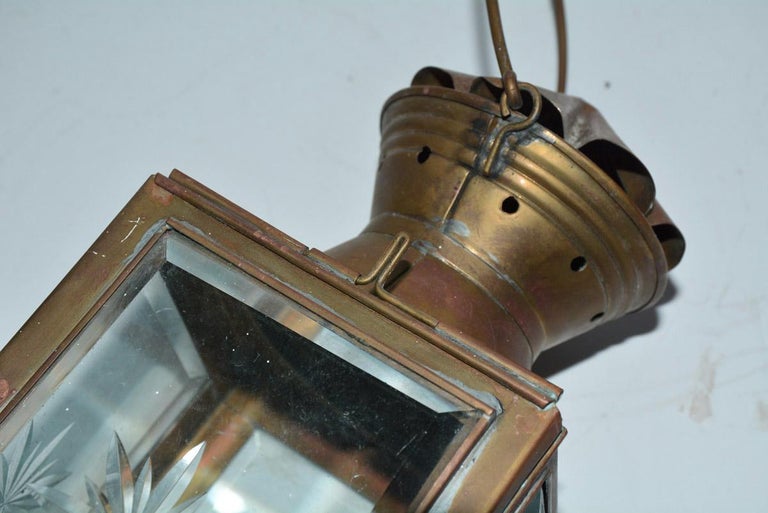 Pair of Antique Star Pattern Cut Glass Carriage Light Wall Sconces For ...