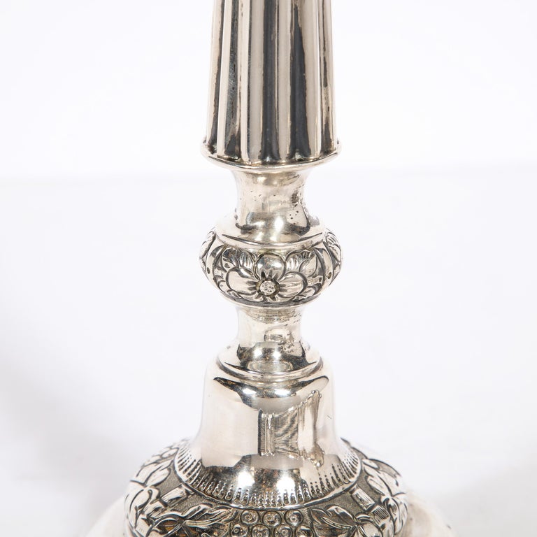 Pair of Antique Sterling Silver Sabbath Candle Holders Signed J ...