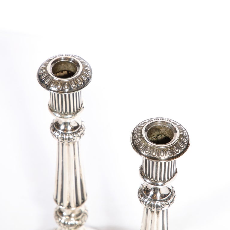 Pair of Antique Sterling Silver Sabbath Candle Holders Signed J ...
