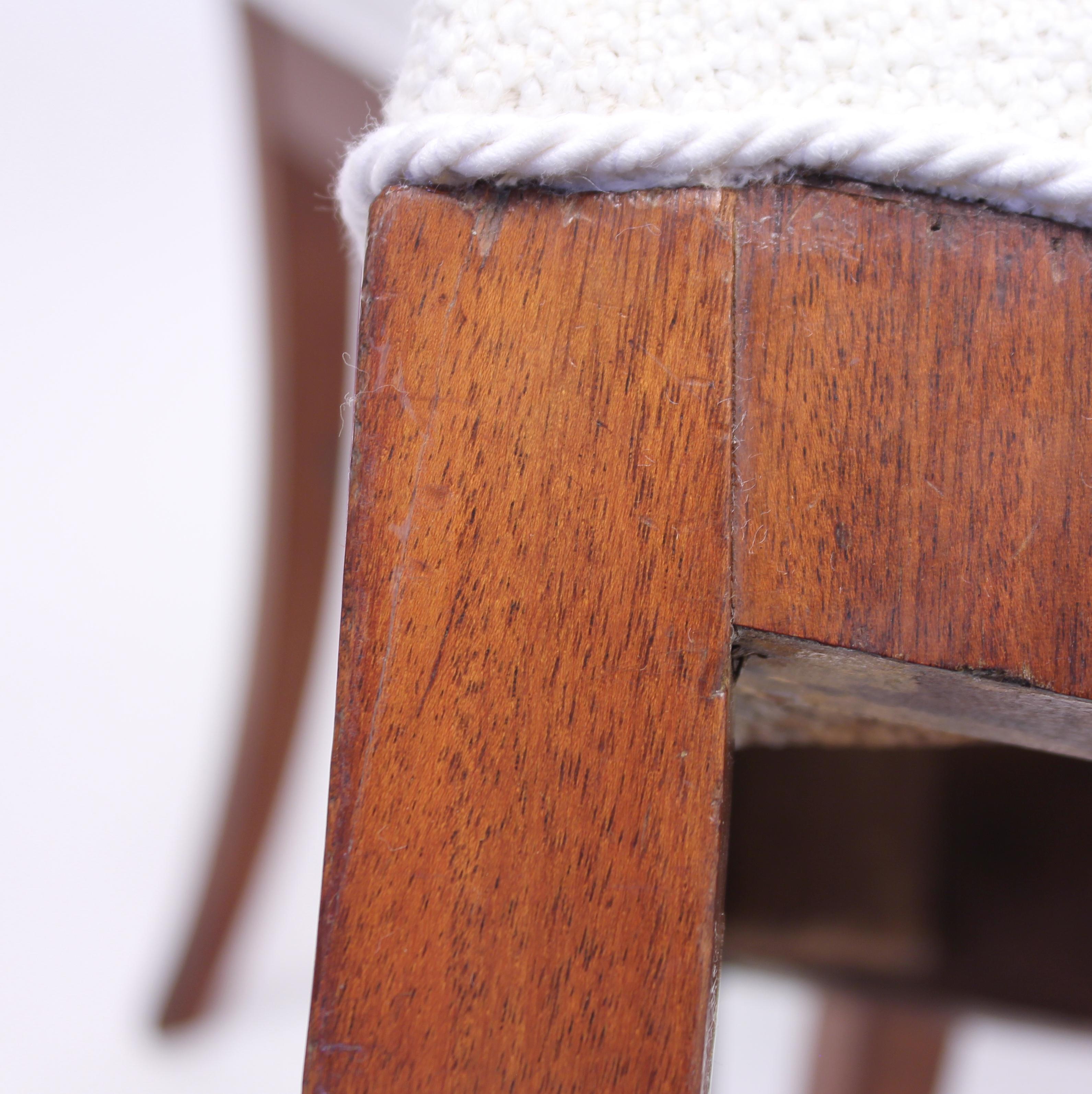 Pair of Antique Swedish Mahogany Stools with Bouclé Seats, circa 1830s ...