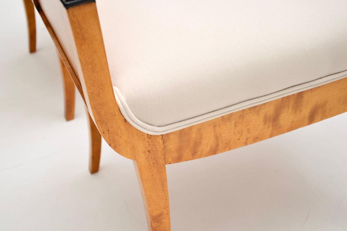 Pair of Antique Swedish Satin Birch Biedermeier Stools For Sale at 1stDibs