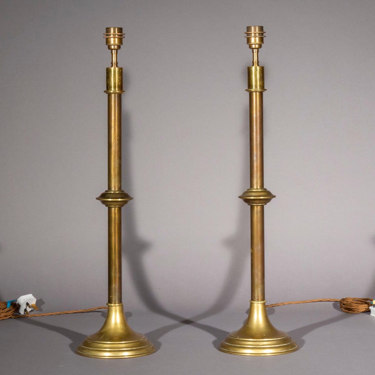 Pair of Antique Tall Brass Table Lamps at 1stDibs | tall brass lamps ...