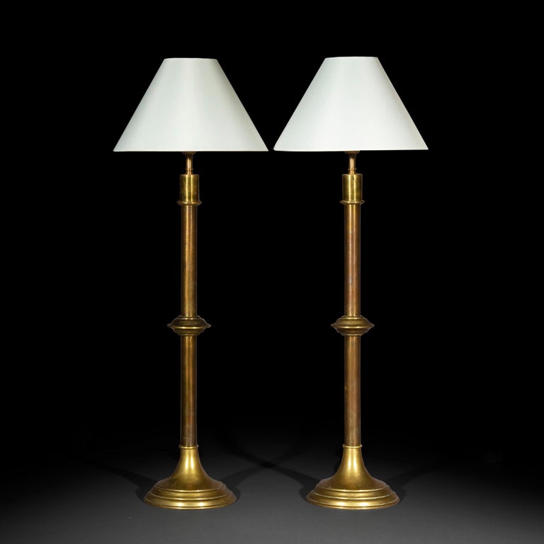 Pair of Antique Tall Brass Table Lamps at 1stDibs | tall brass lamps ...