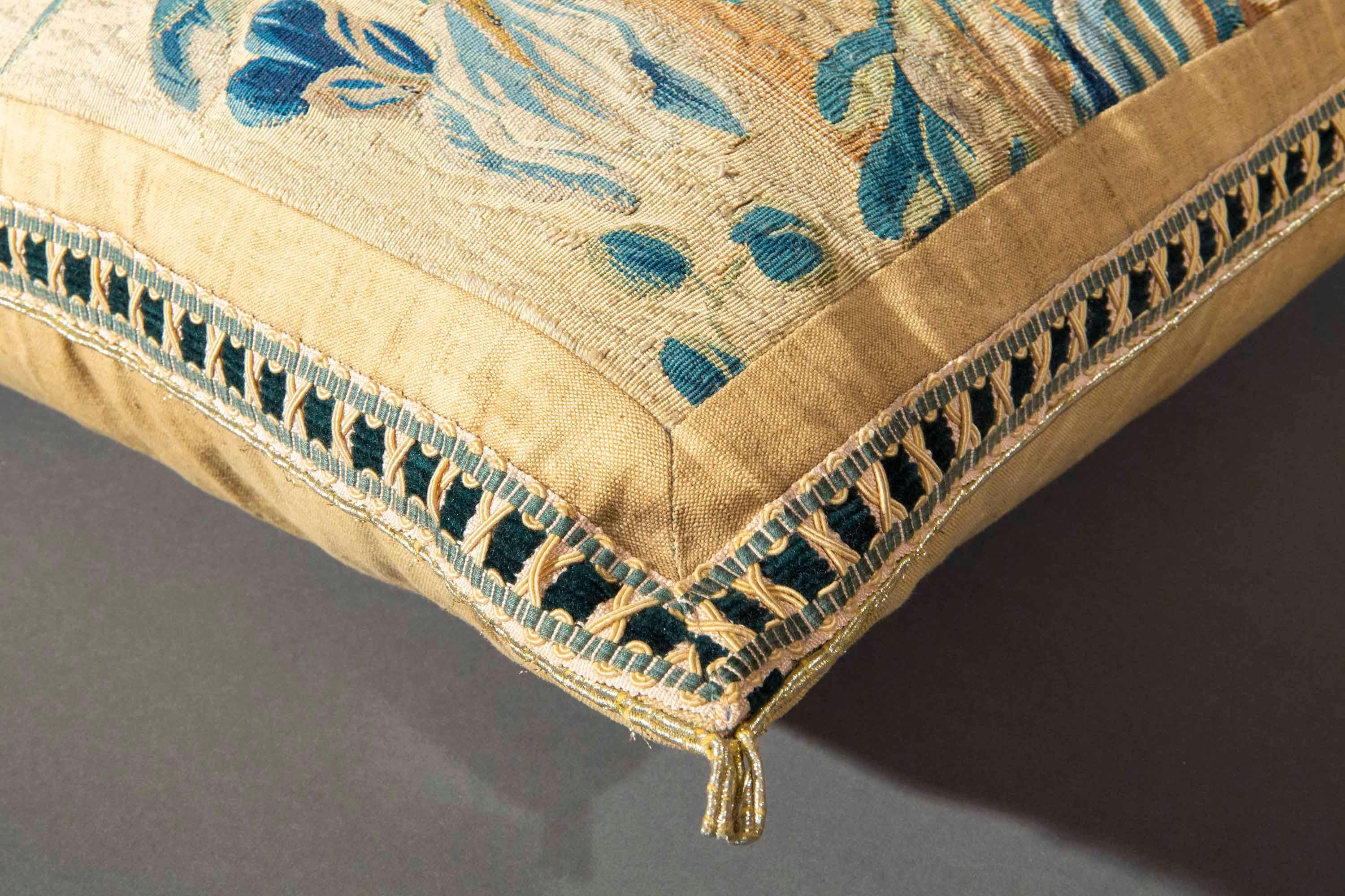 Pair of Antique Tapestry Pillows or Cushions, 17th Century French For ...