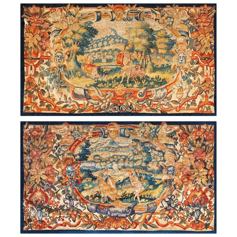 Pair of Antique Tapestry Rug For Sale at 1stDibs