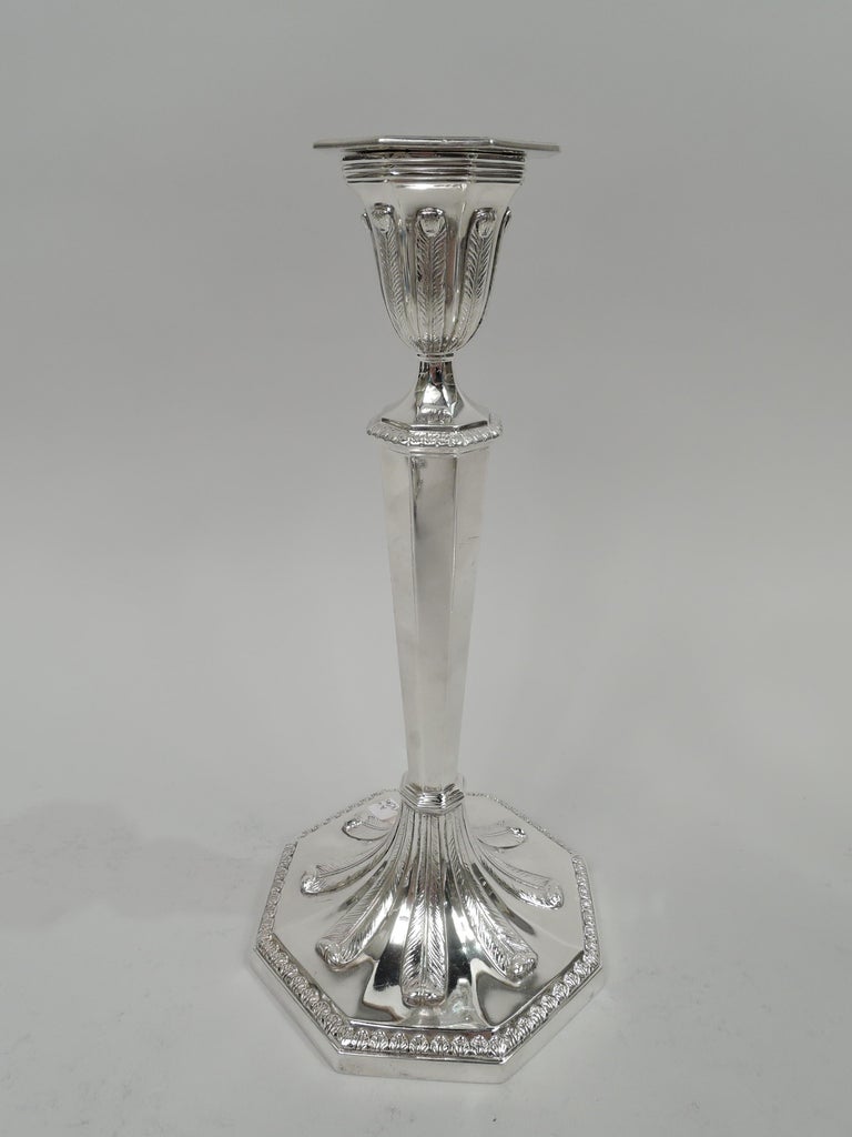 Pair of Antique Tiffany English Neoclassical 3-Light Candelabra For ...