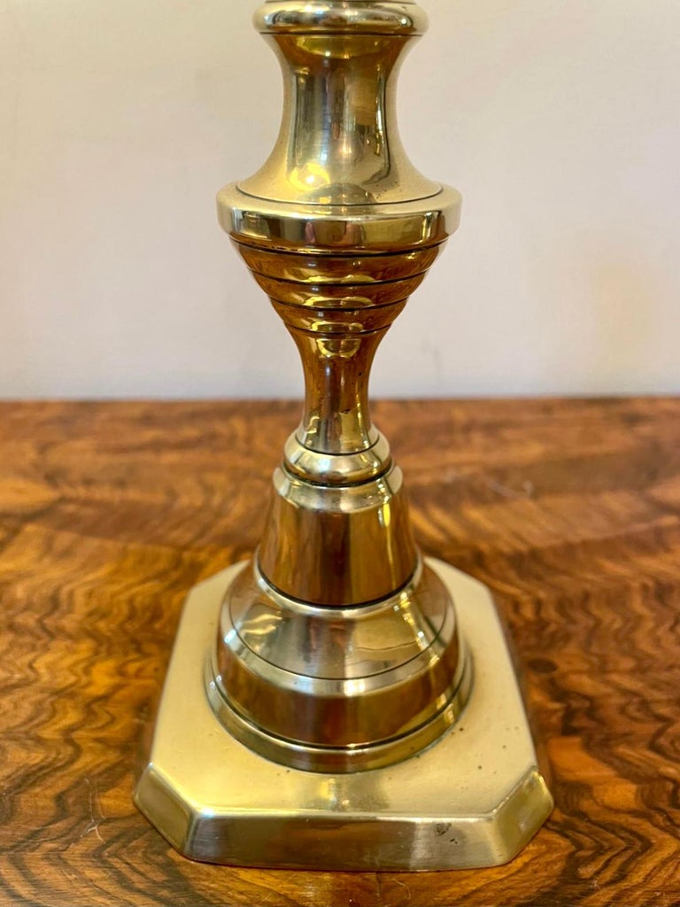 Pair of Antique Victorian Brass Candlesticks For Sale at 1stDibs