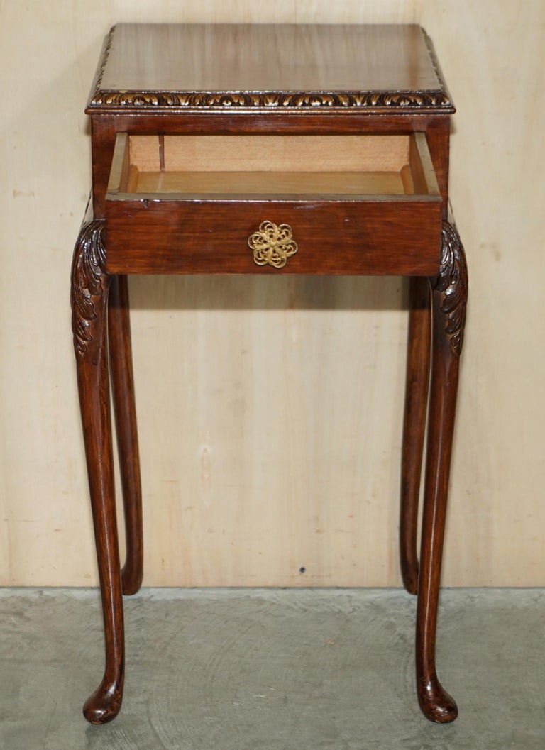 PAIR OF ANTIQUE VICTORIAN ELEGANT CABRIOLE LEGGED SINGLE DRAWER TALL ...