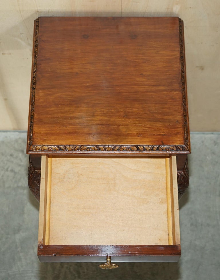 PAIR OF ANTIQUE VICTORIAN ELEGANT CABRIOLE LEGGED SINGLE DRAWER TALL ...