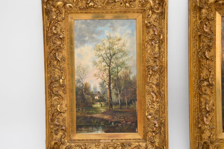 Pair of Antique Victorian Landscape Oil Paintings S Williams at 1stDibs