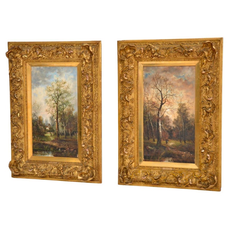 Pair of Antique Victorian Landscape Oil Paintings S Williams at 1stDibs