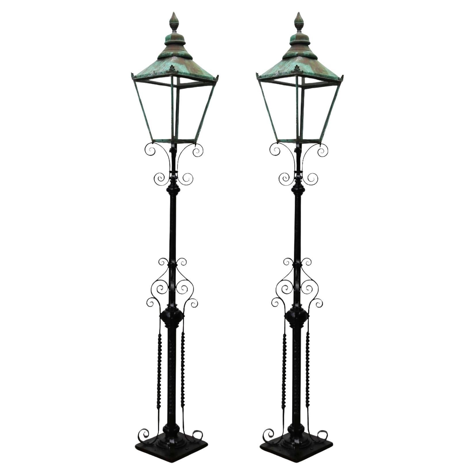 Pair of Antique Victorian Floor Lamps For Sale at 1stDibs