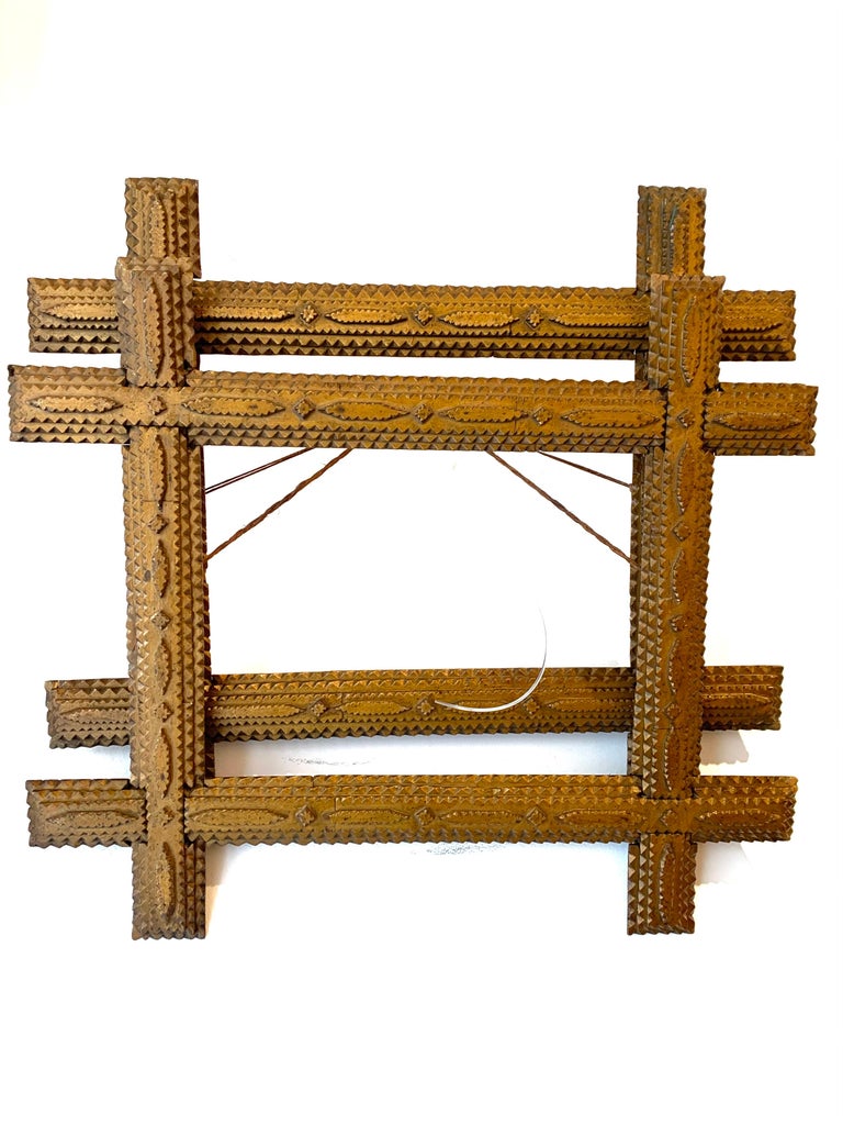 Pair of Antique Victorian Tramp Art Frames Mahagony at 1stDibs