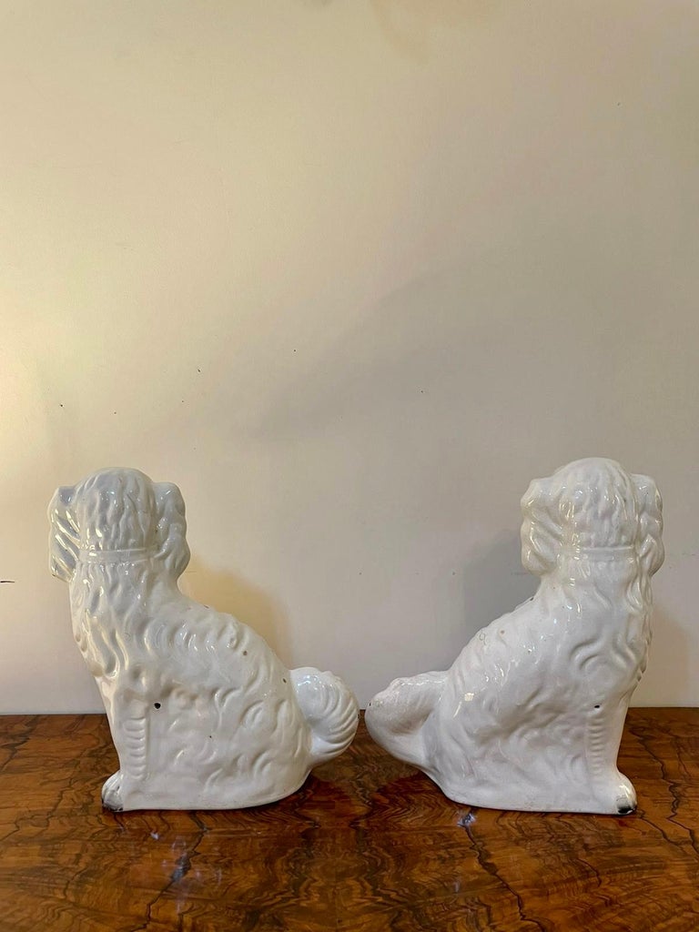 Pair of Antique Victorian White and Gold Staffordshire Dogs at 1stDibs ...