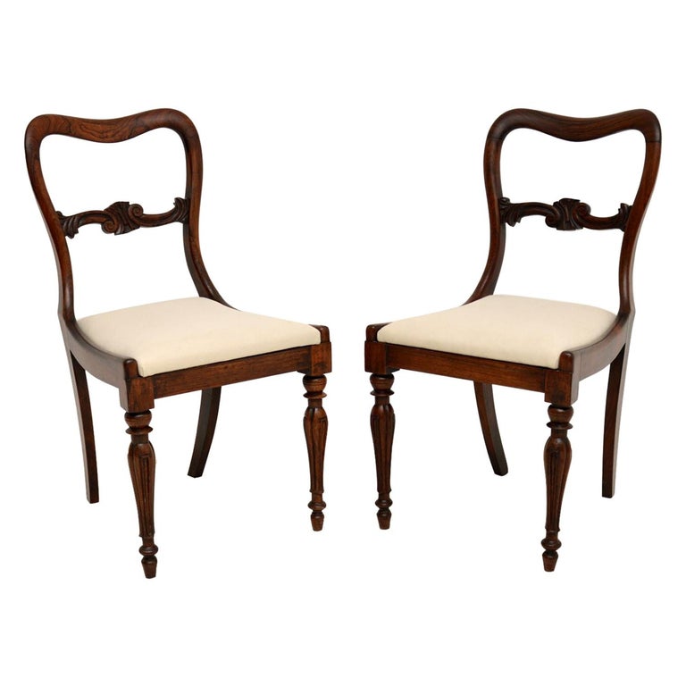 Pair of Antique William IV Side / Dining Chairs at 1stDibs