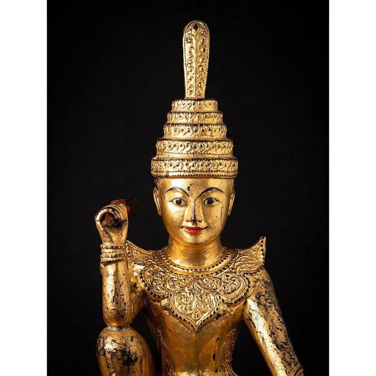 Pair of Antique Wooden Burmese Nat Statues from Burma For Sale at 1stDibs