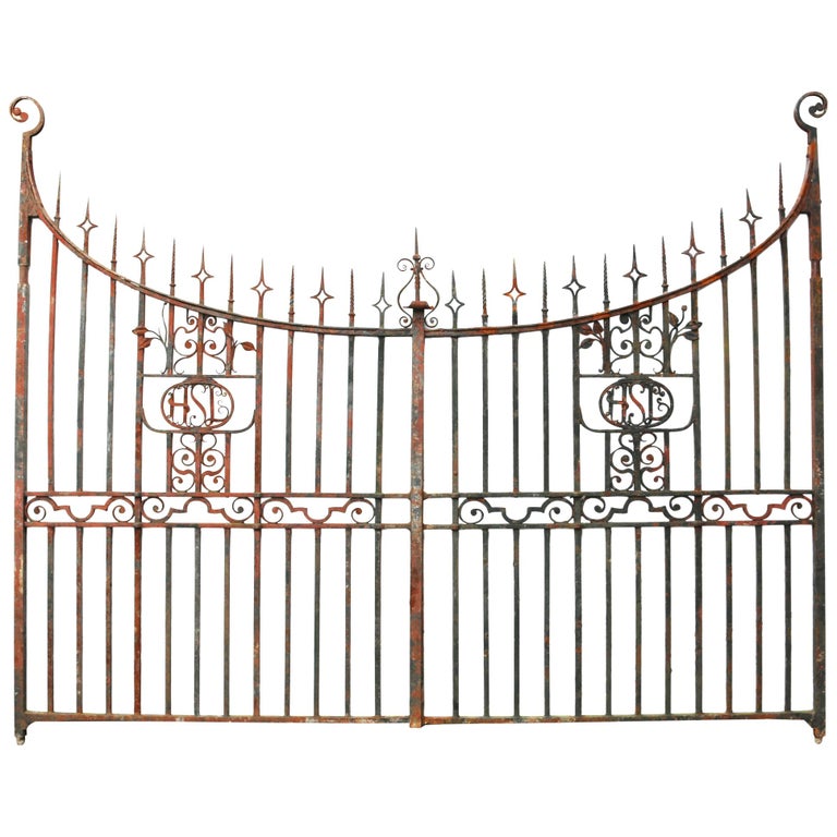 Pair of Antique Wrought Iron Driveway Gates at 1stDibs