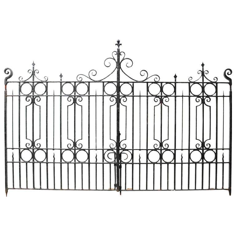 Pair of Antique Wrought Iron Driveway Gates at 1stDibs