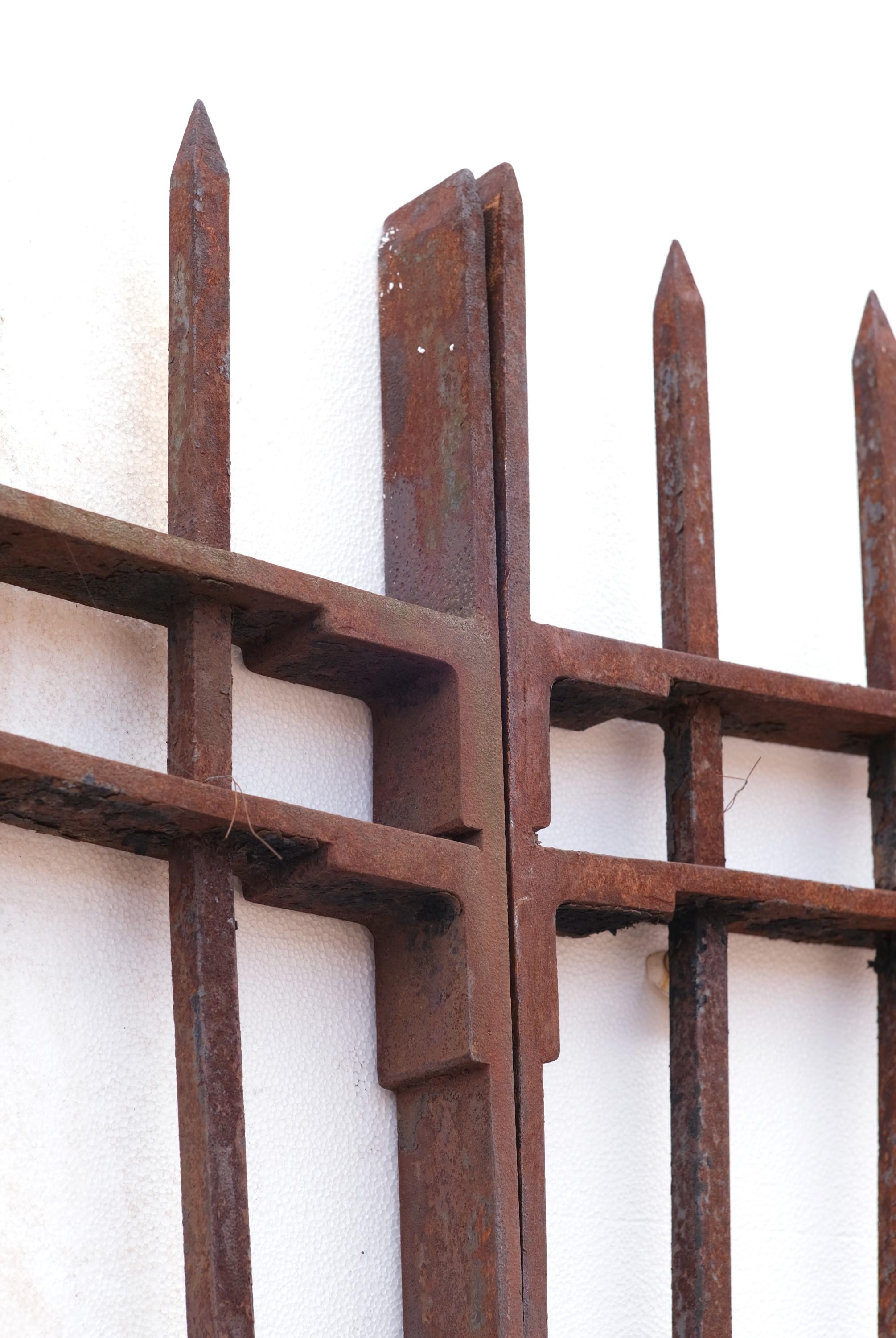 Pair of Antique Wrought Iron Z Door Driveway Gates For Sale at 1stDibs